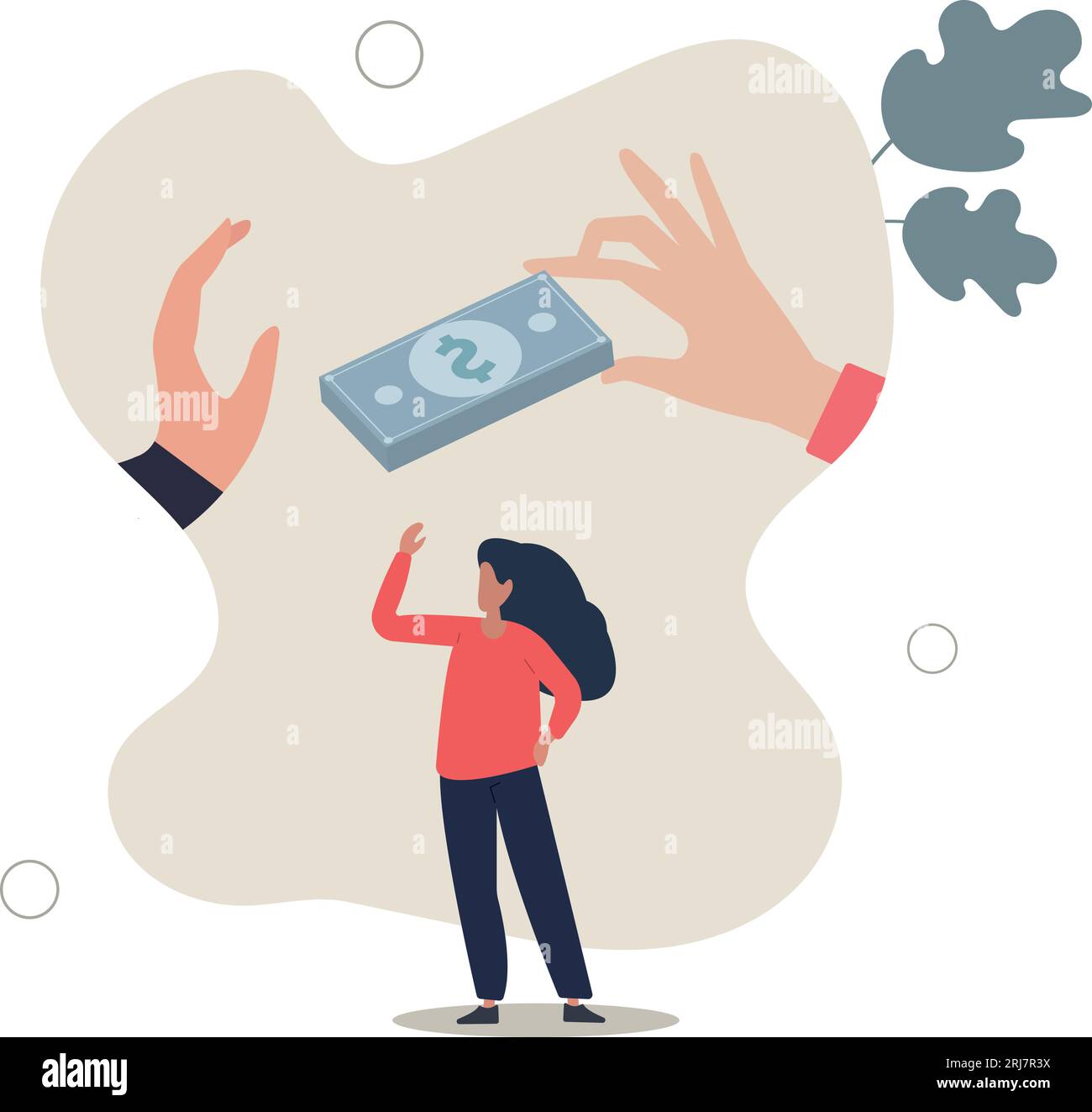 Stop Corruption, refusing to take bribery money concept.flat vector ...