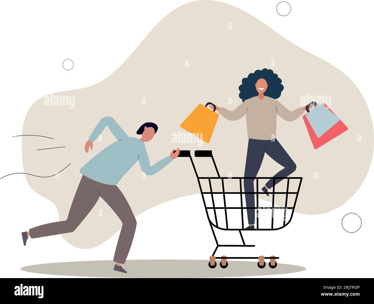 Big sale shopping, consumerism, customer enjoy buying or purchasing ...