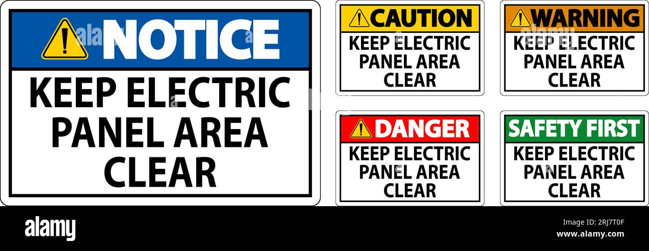 Caution Sign Keep Electric Panel Area Clear Stock Vector Image & Art ...