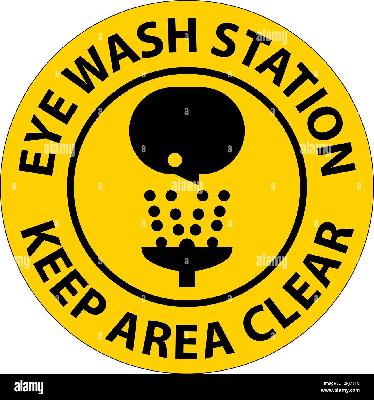 Floor Sign Eye Wash Station - Keep Area Clear Stock Vector Image & Art ...