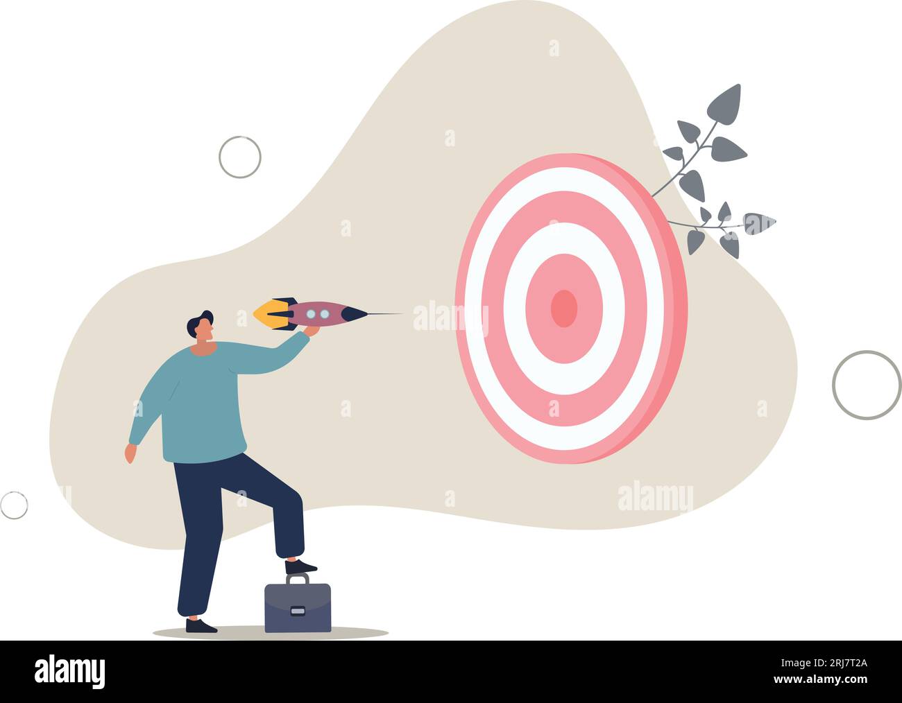 Startup success target, launch new product aim for win business achievement, marketing goal or ...