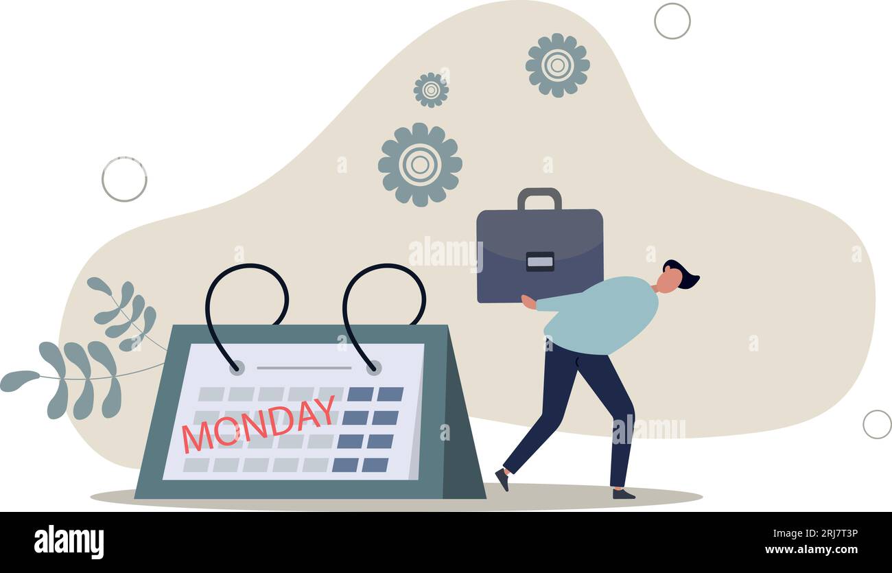Monday blues, fatigue and fear of routine office work, depression or ...