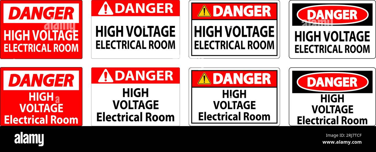 Danger Sign High Voltage - Electrical Room Stock Vector Image & Art - Alamy