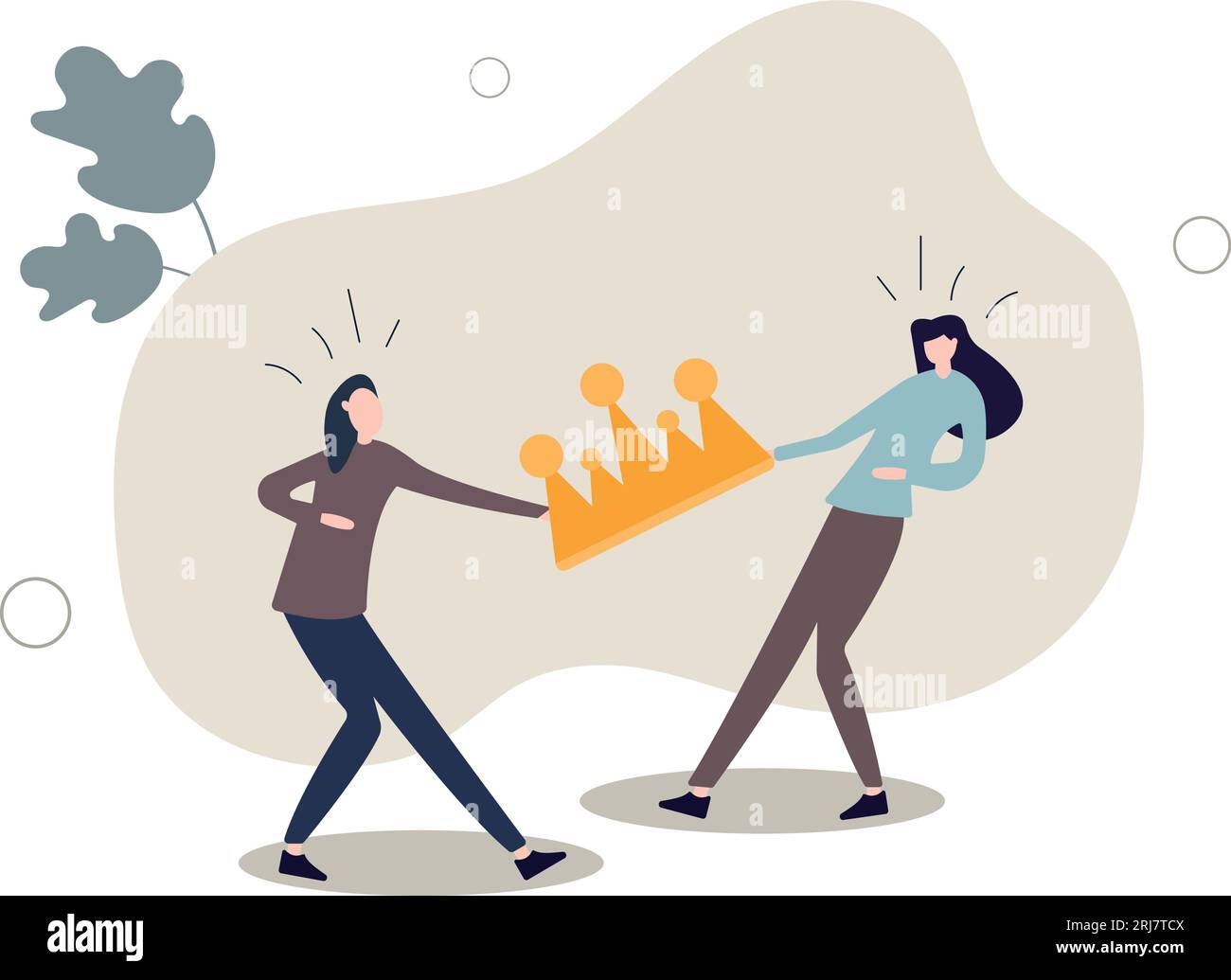 Staff conflict or employee argument, fighting for job promotion or ...