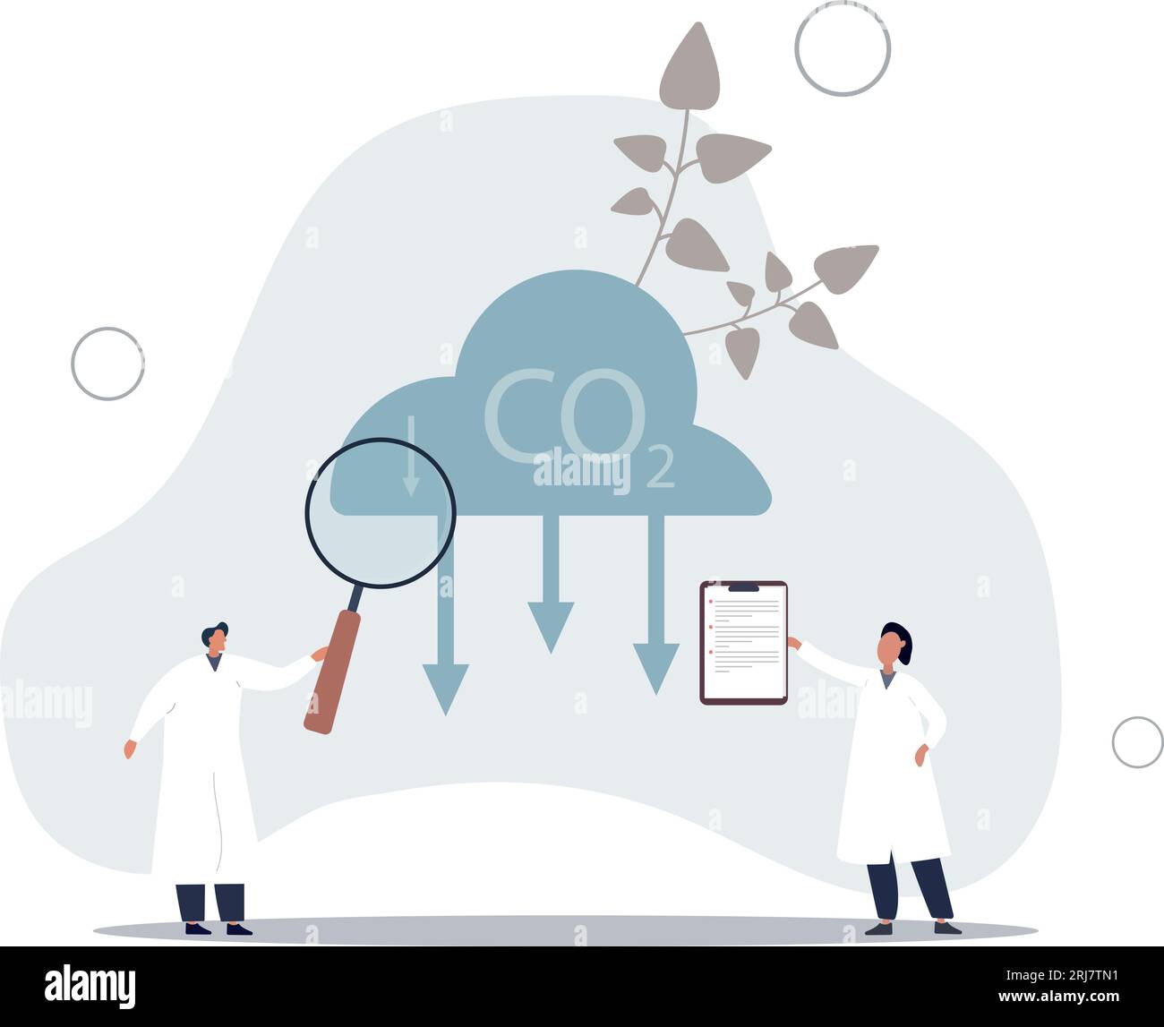CO2 reduction to reduce carbon dioxide greenhouse gases.flat vector ...