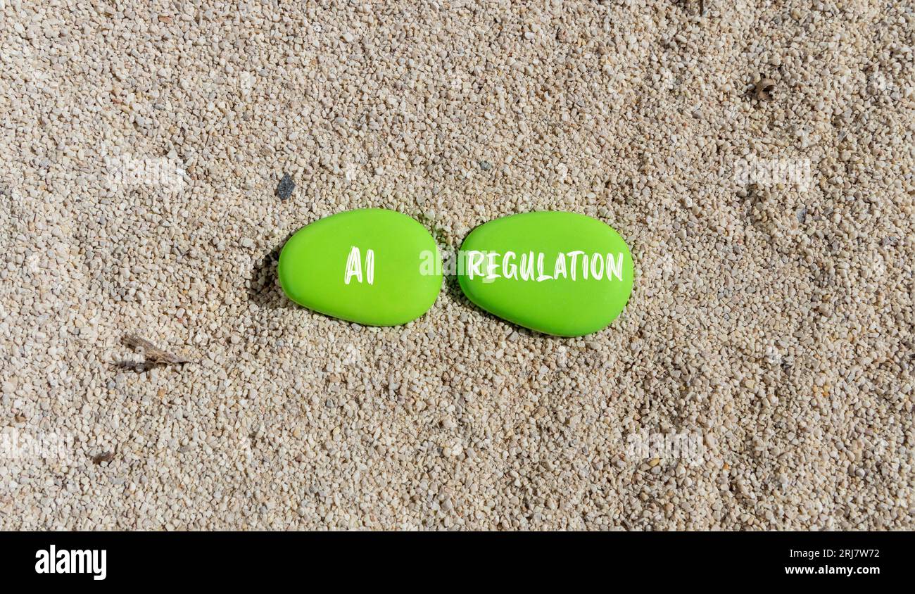 AI regulation symbol. Concept words AI artificial intelligence ...