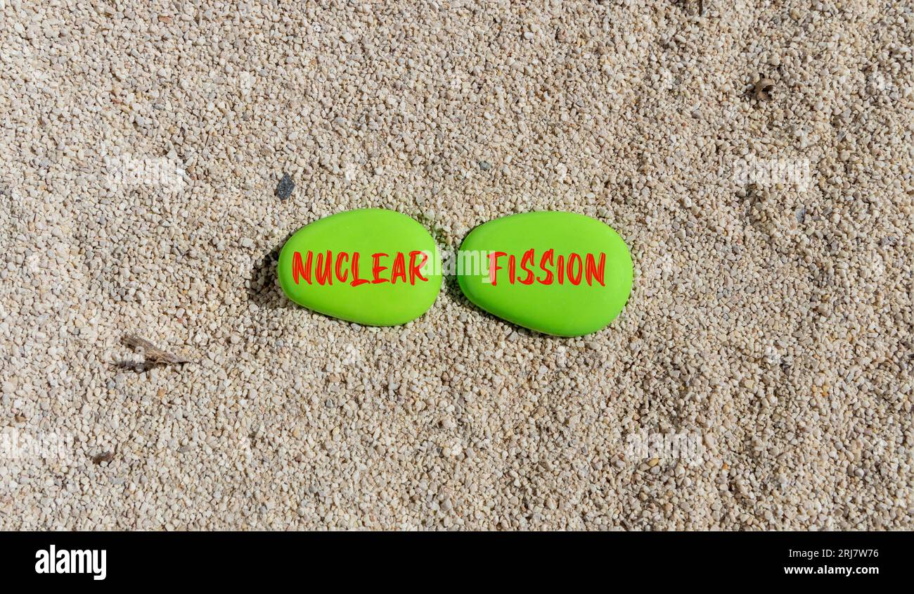Nuclear fission symbol. Concept words Nuclear fission on beautiful ...