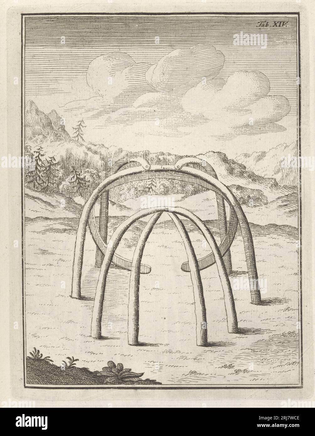 The Construction of a Goahti 1750s by Odvardt Helmoldt von Lode Stock ...