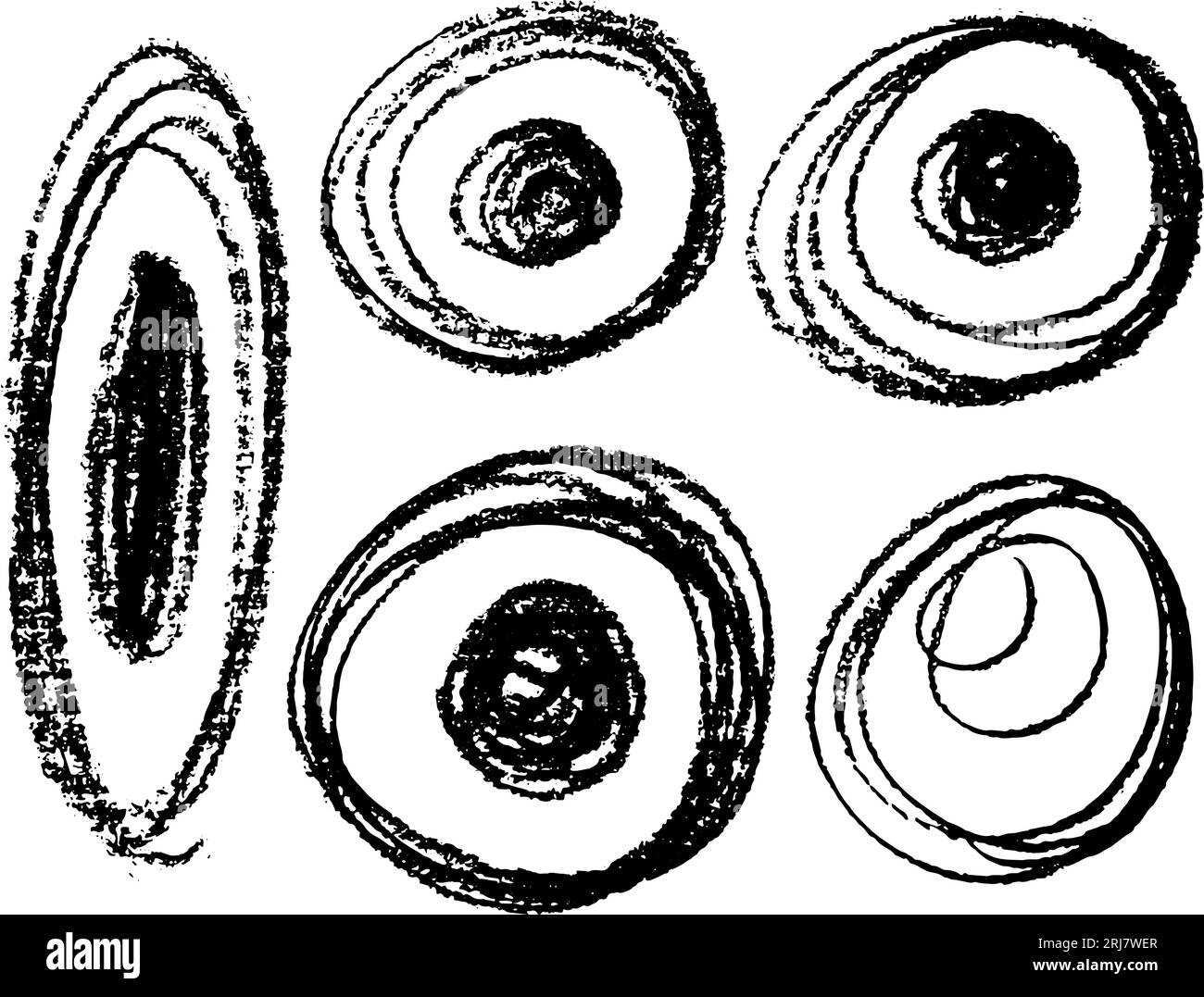 Chalk Round Hand Drawn Elements Set Stock Vector Image & Art - Alamy