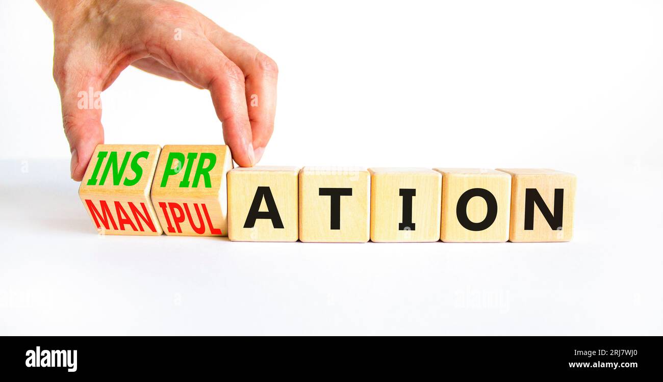 Inspiration or manipulation symbol. Concept words Inspiration and ...