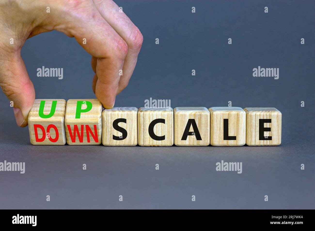 Upscale or downscale symbol. Concept words Upscale or Downscale on ...