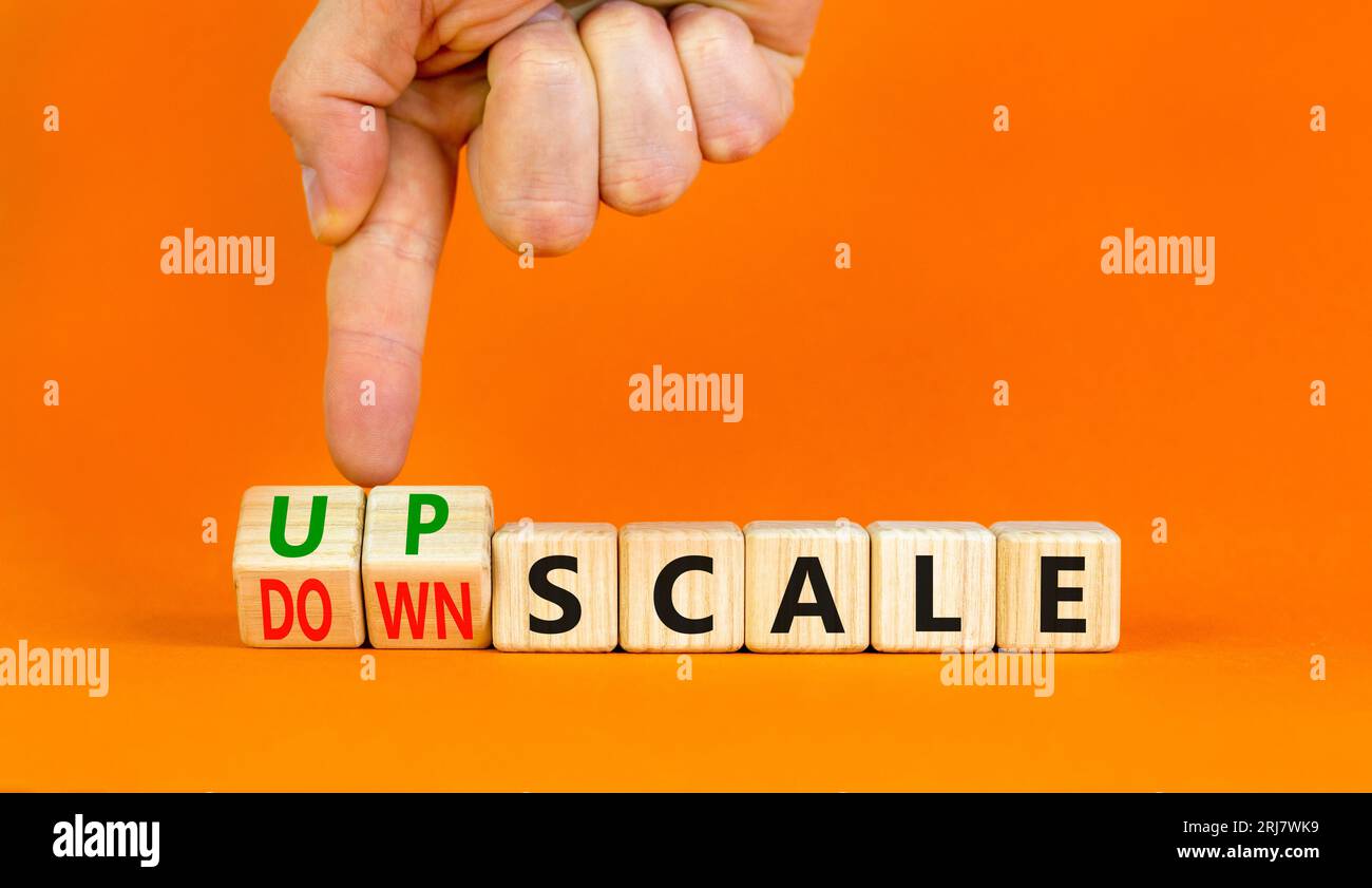 Upscale or downscale symbol. Concept words Upscale or Downscale on ...