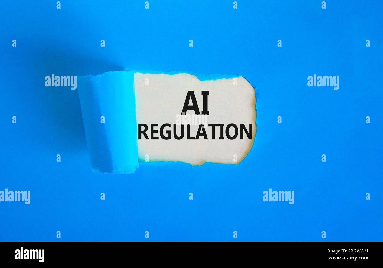 AI regulation symbol. Concept words AI artificial intelligence ...