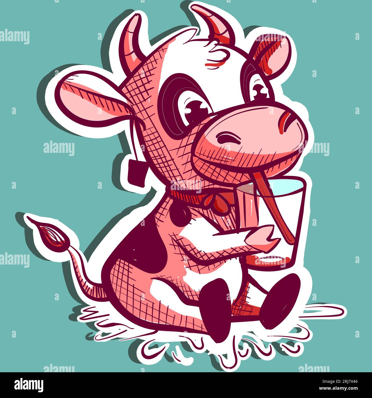 Farm animal drinking water Stock Vector Images - Alamy