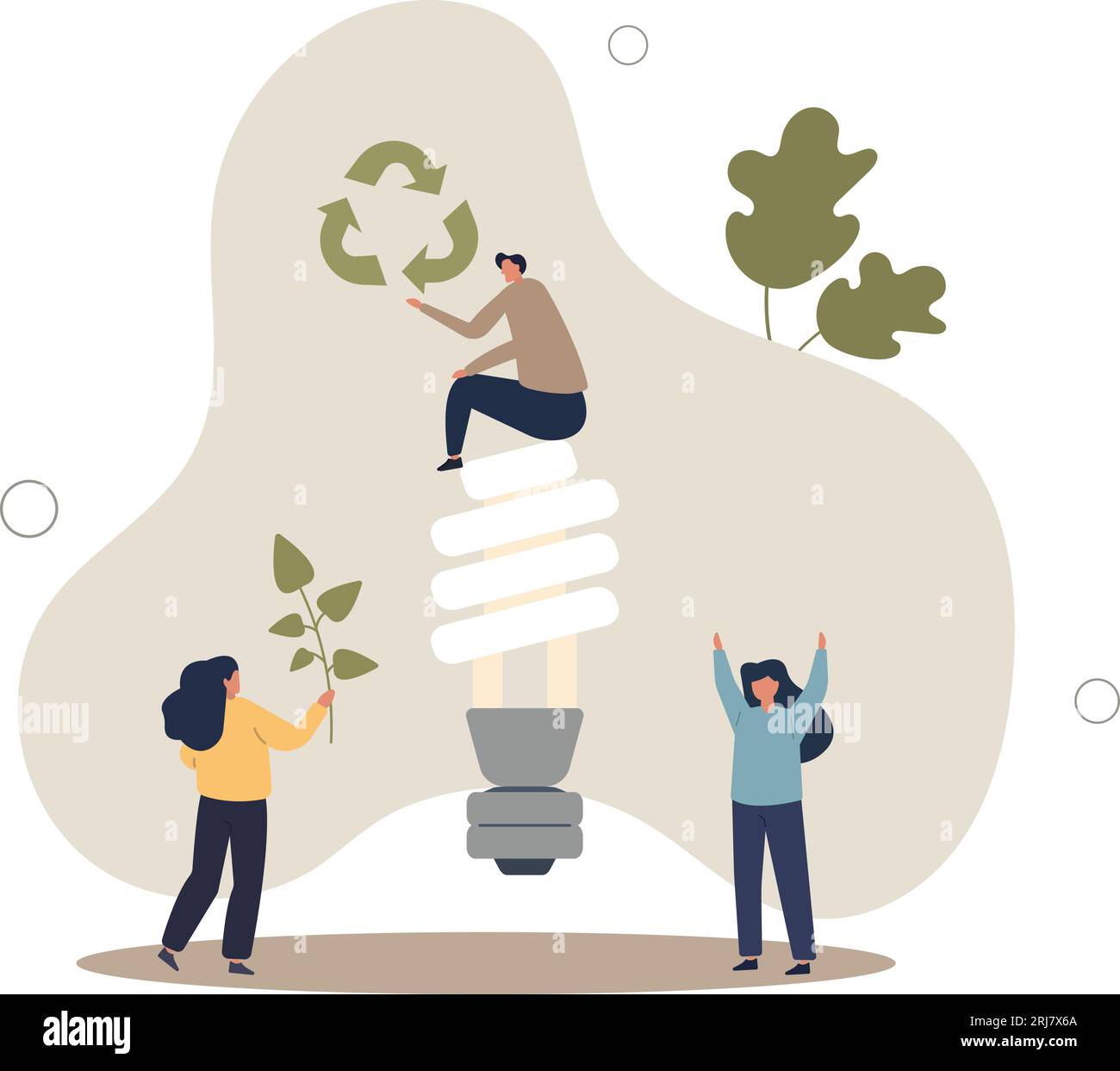 Energy conservation as low power lighting consumption.flat vector ...