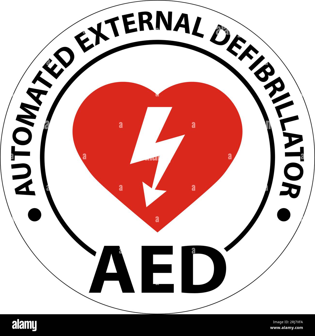 Floor Sign AED with Defib Heart, Red Border Floor Sign Stock Vector ...