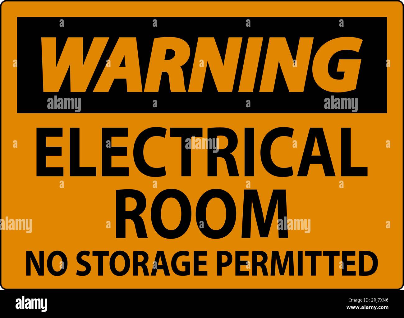 Warning Sign Electrical Room, No Storage Permitted Stock Vector Image ...