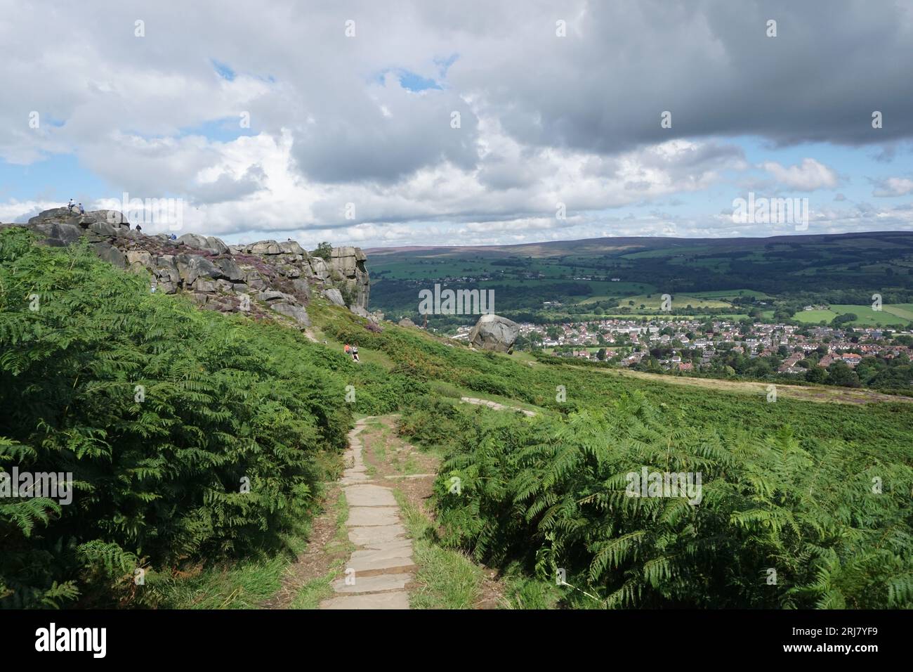 View of Ilkley from Moors Stock Photo - Alamy