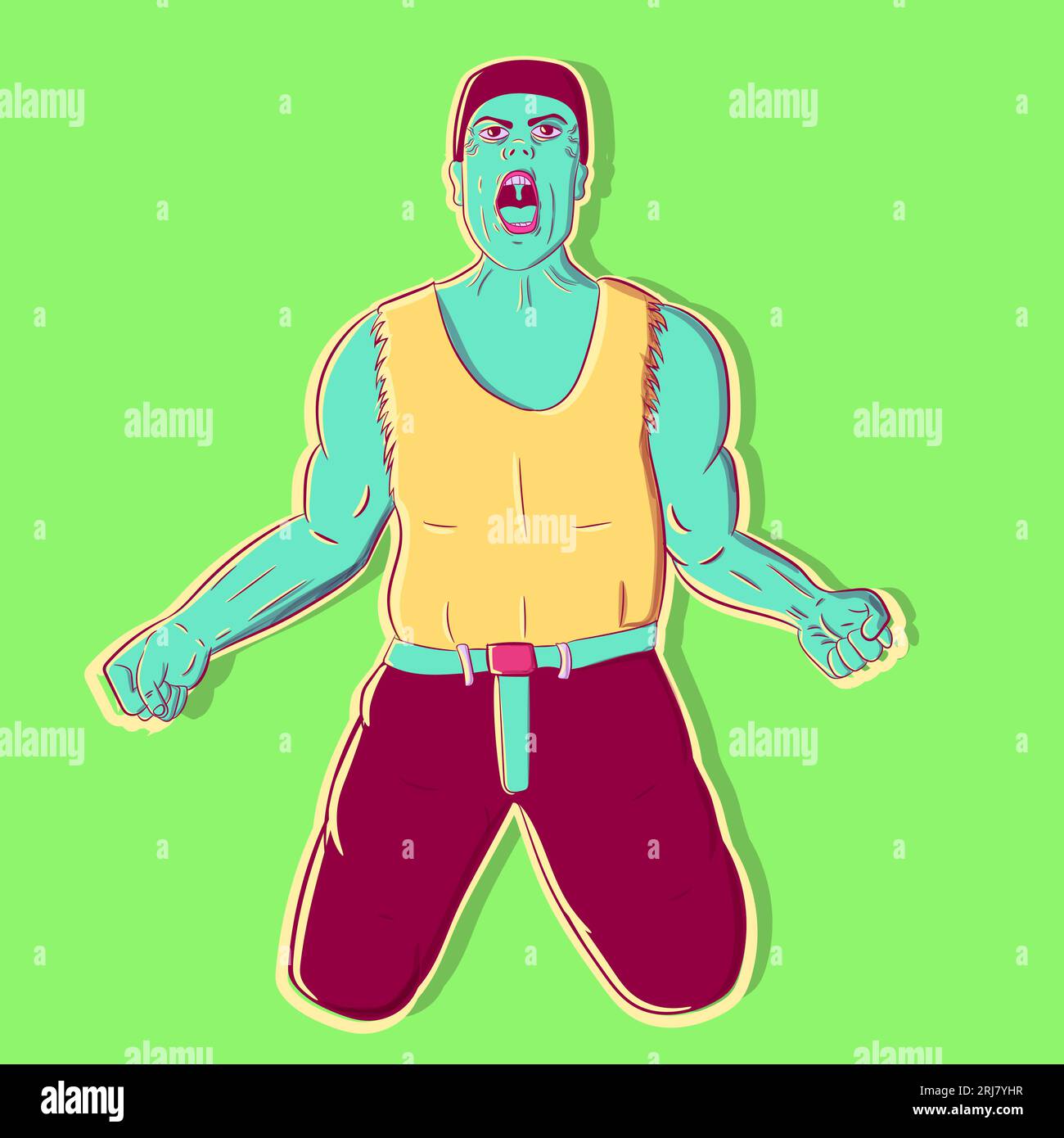 Muscular man screaming Stock Vector Images - Alamy