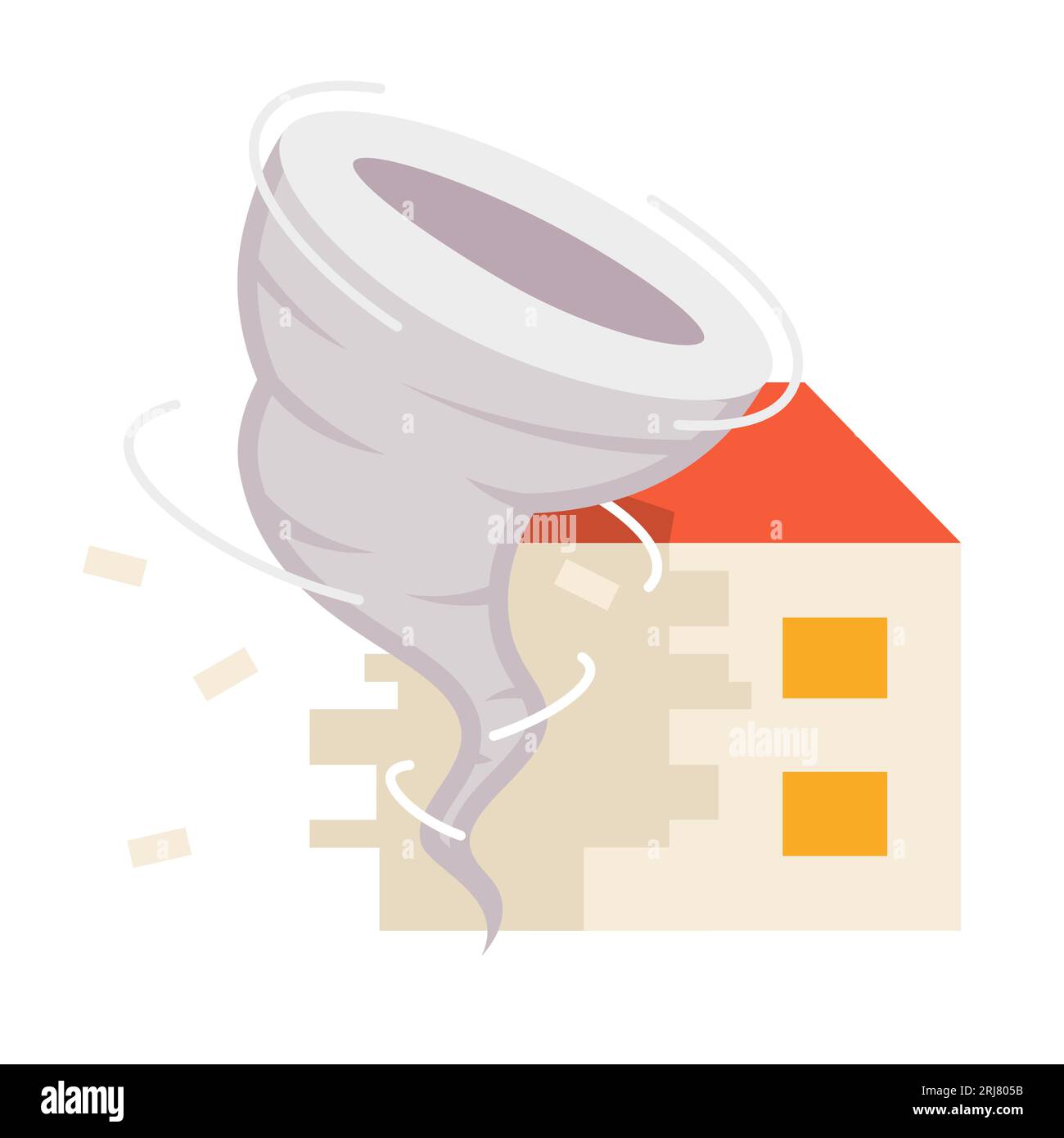 Tornado destroy building flat concept vector spot illustration Stock Vector Image & Art - Alamy