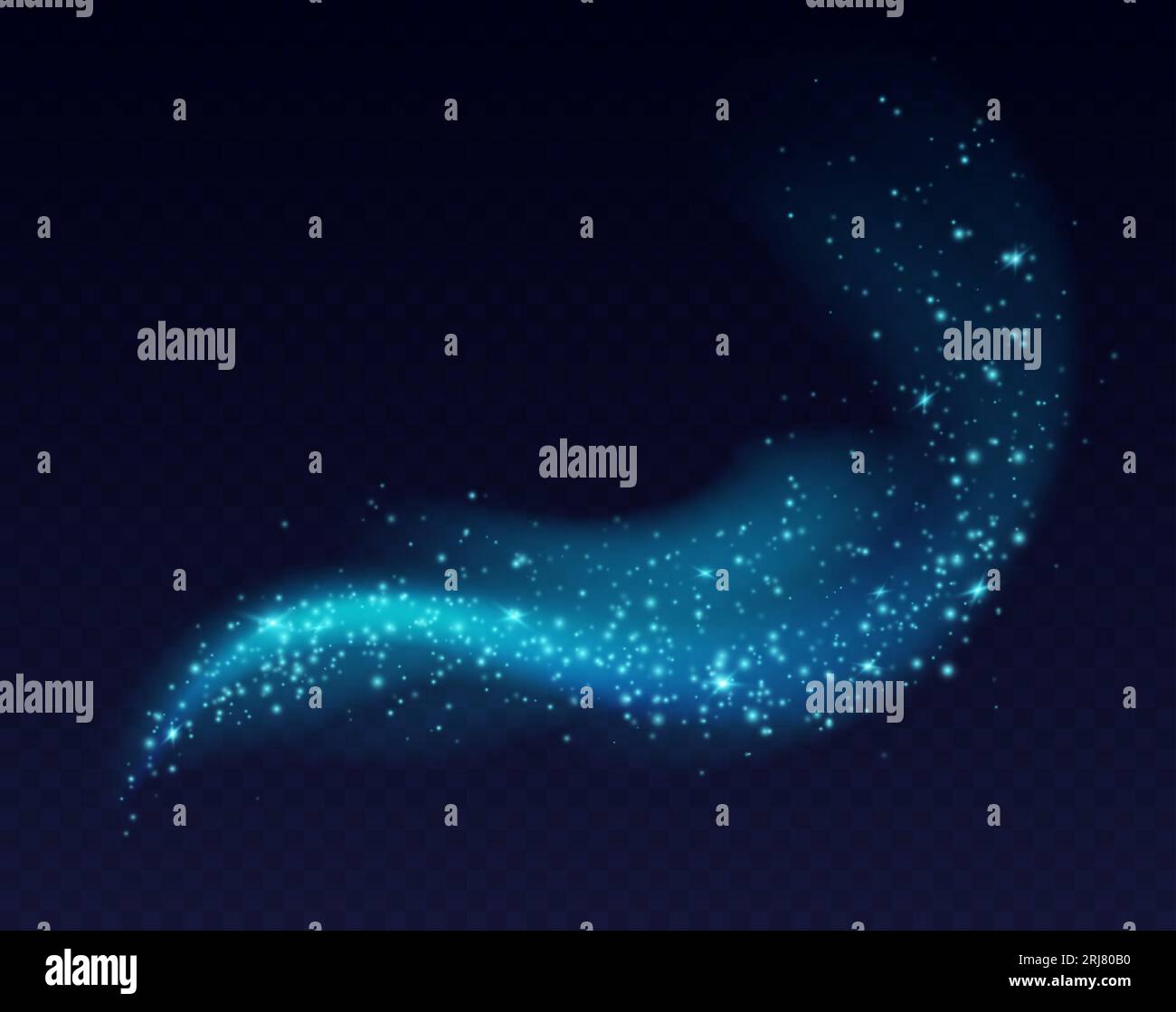 Blue dust cloud with sparkles isolated on dark background Stock Vector ...