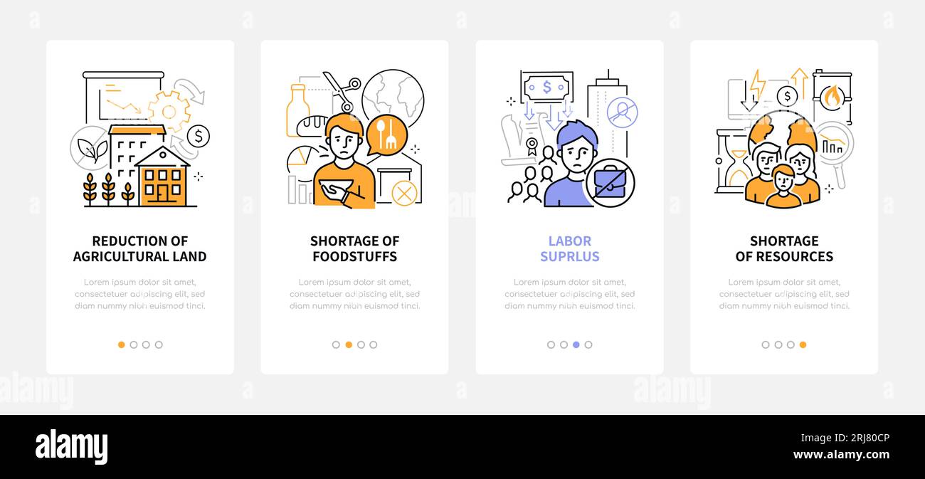 Resources and personnel - line design style banners set with place for ...