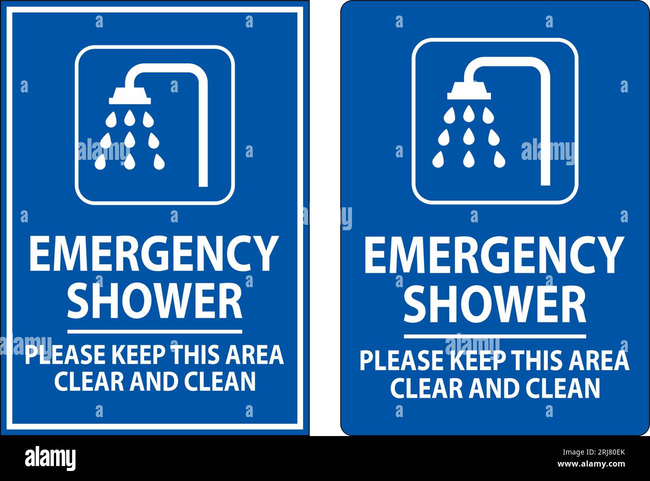 Emergency Shower Sign Please Keep This Area Clear And Clean Stock ...