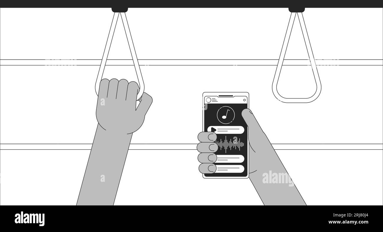 Listening to music in public transport black and white chill lo fi ...