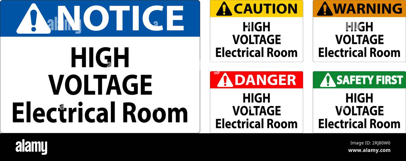 Danger Sign High Voltage - Electrical Room Stock Vector Image & Art - Alamy