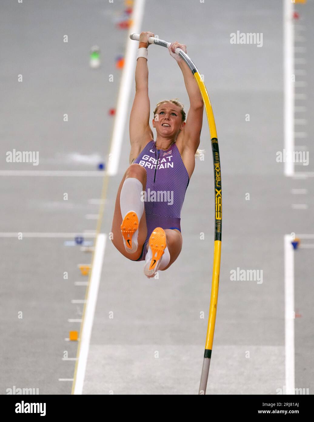 Great Britain's Molly Caudery competes in the Women's Pole Vault group ...