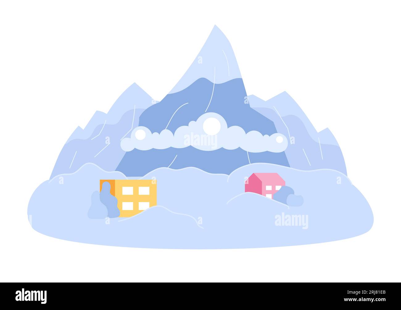 Avalanche occurrence flat concept vector spot illustration Stock Vector ...