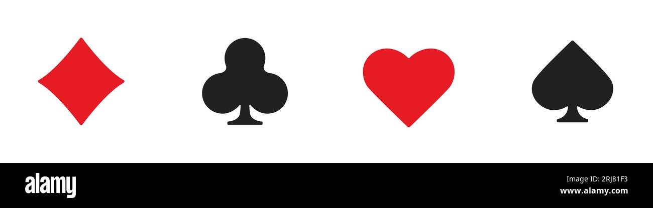 Hearts diamonds clubs spades sign chips. Suit deck of playing cards on ...