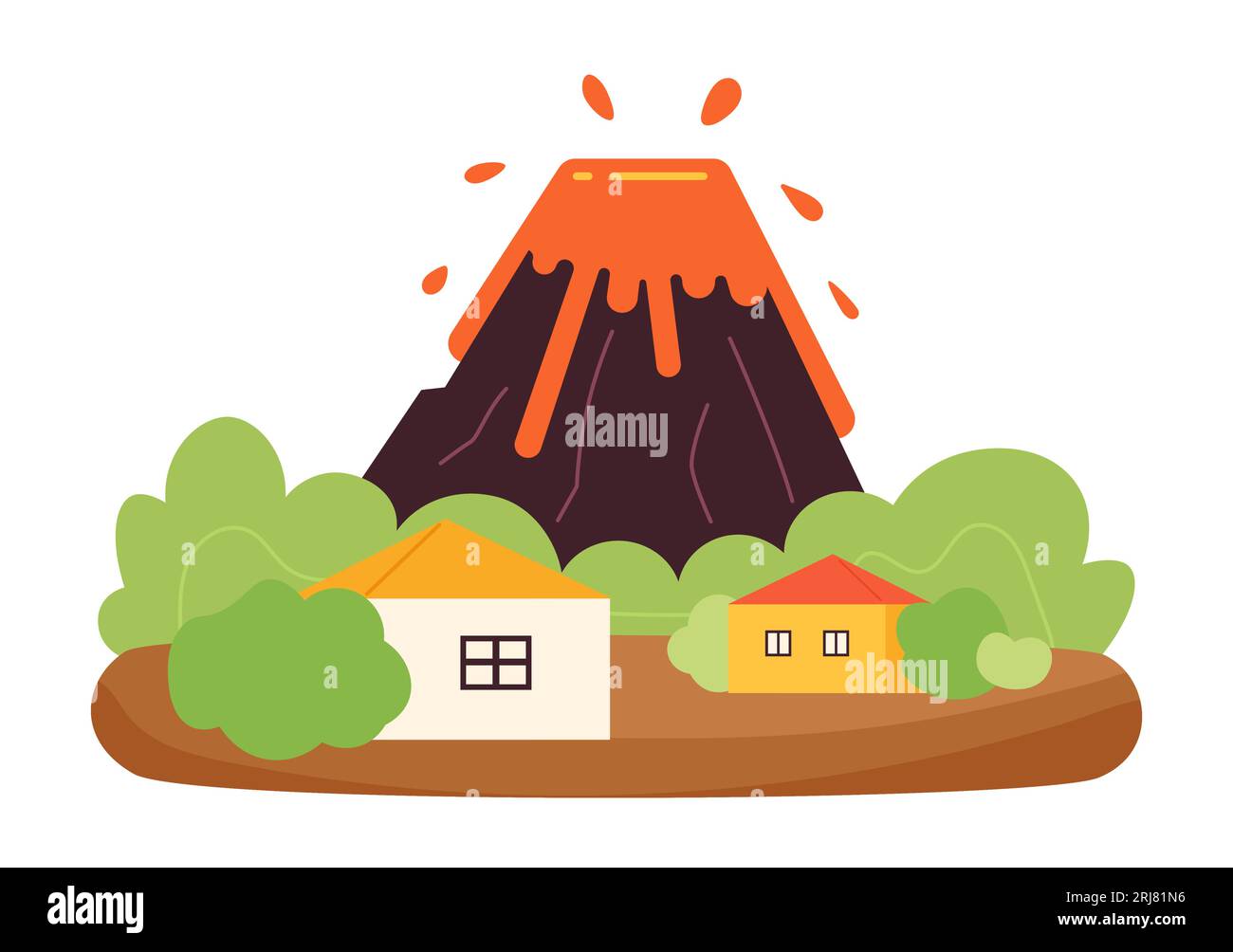 Volcanic eruption flat concept vector spot illustration Stock Vector ...