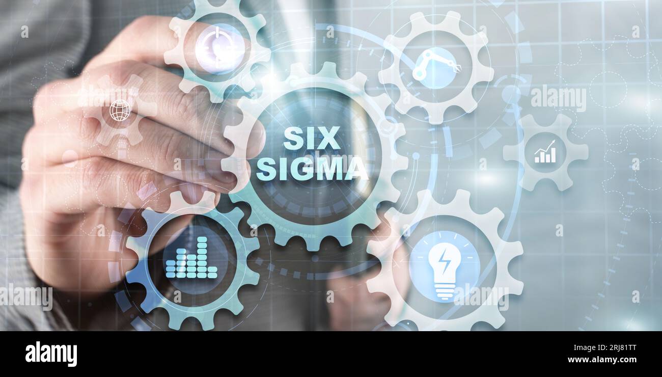 Six Sigma Manufacturing Quality control. Process improving concept ...