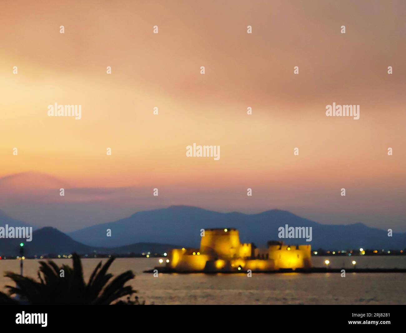 GREECE- RED SUNSET AFTER FIRE IN PELOPONNESE Stock Photo - Alamy