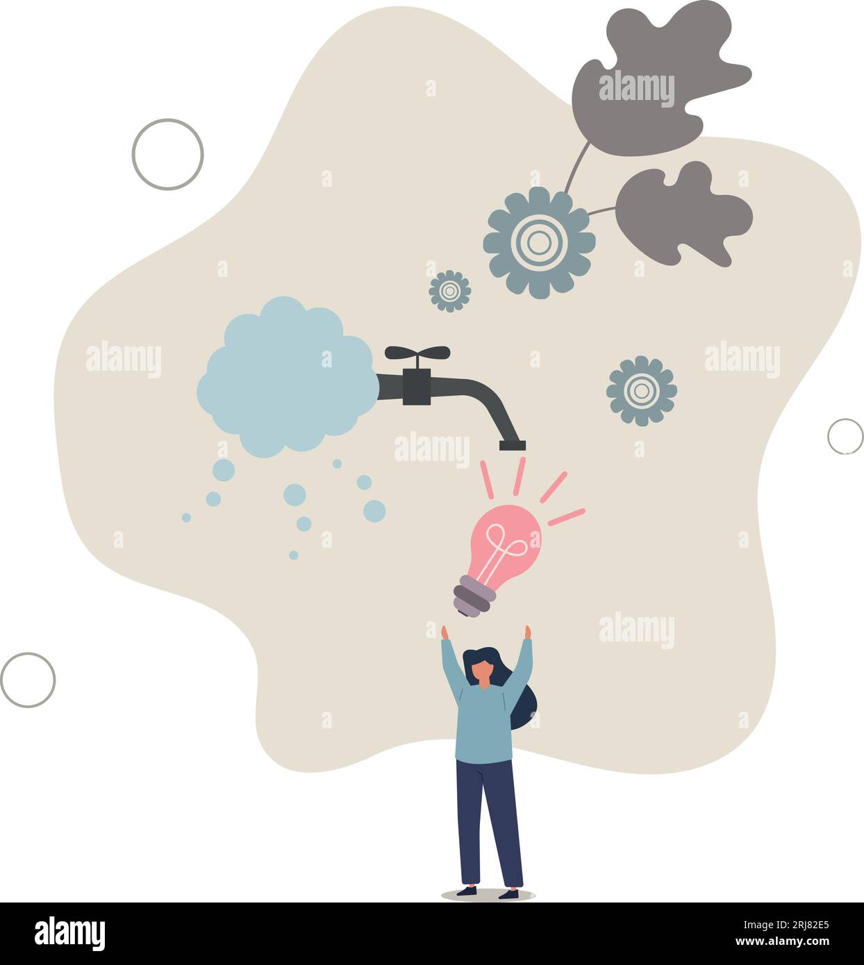 Thinking idea or brainstorm to get solution, creativity or imagination solve problem, efficient ...