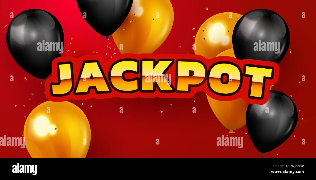 Jackpot on the background of balloons. Vector illustration Stock Vector ...