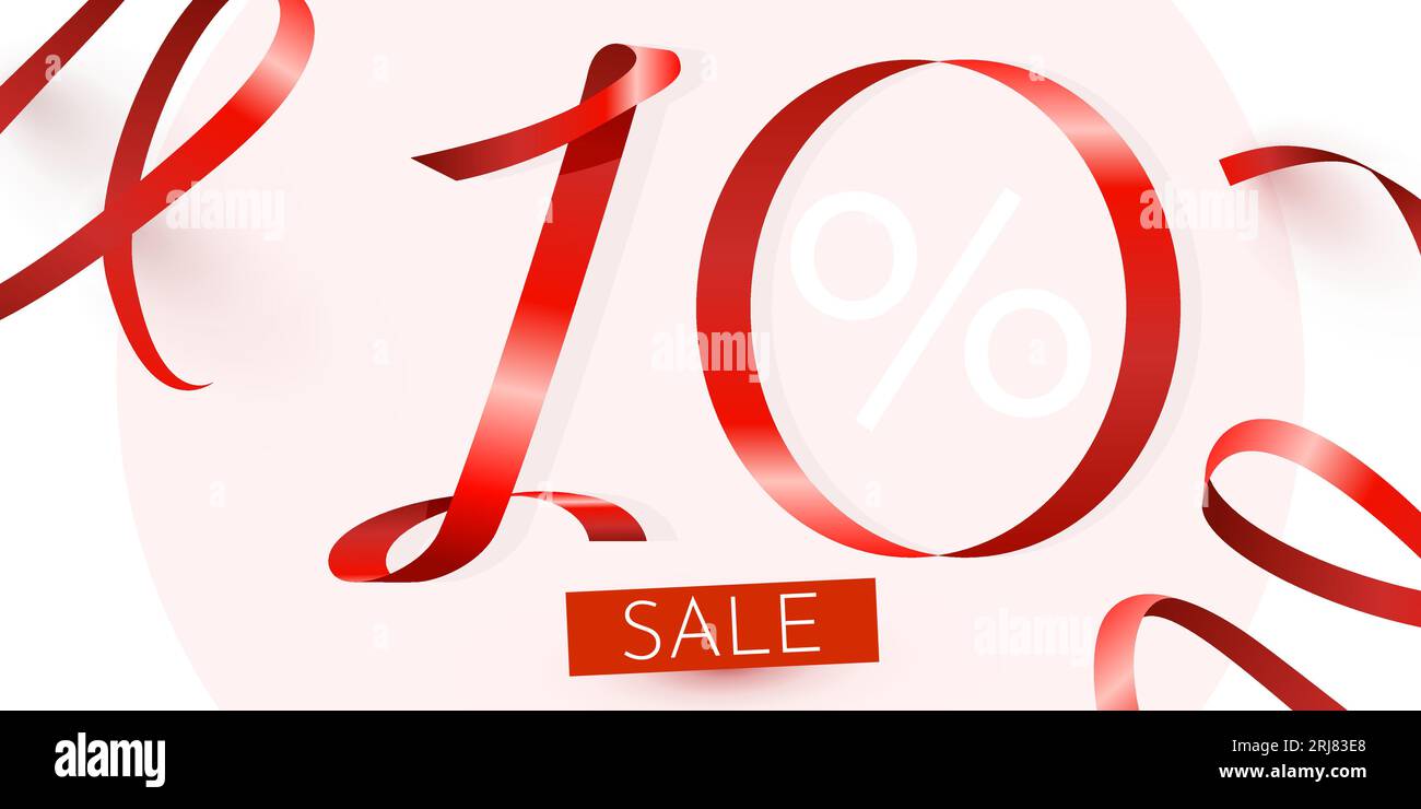 10 percent Off. Discount creative composition. Mega Sale. Vector ...