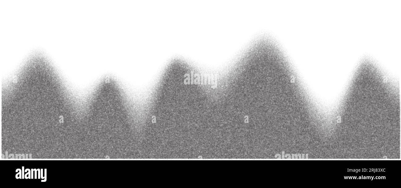 Grainy mountains with noise gradient. Dotted stippled background with ...
