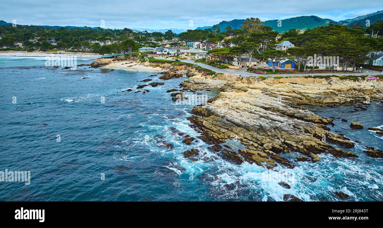 Aerial of Clinton Walker House by famous architect Frank Lloyd Wright ...
