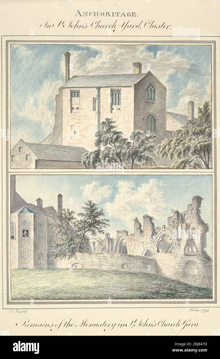 Anchoritage in St. John's Church yard, Chester; Remains of the ...