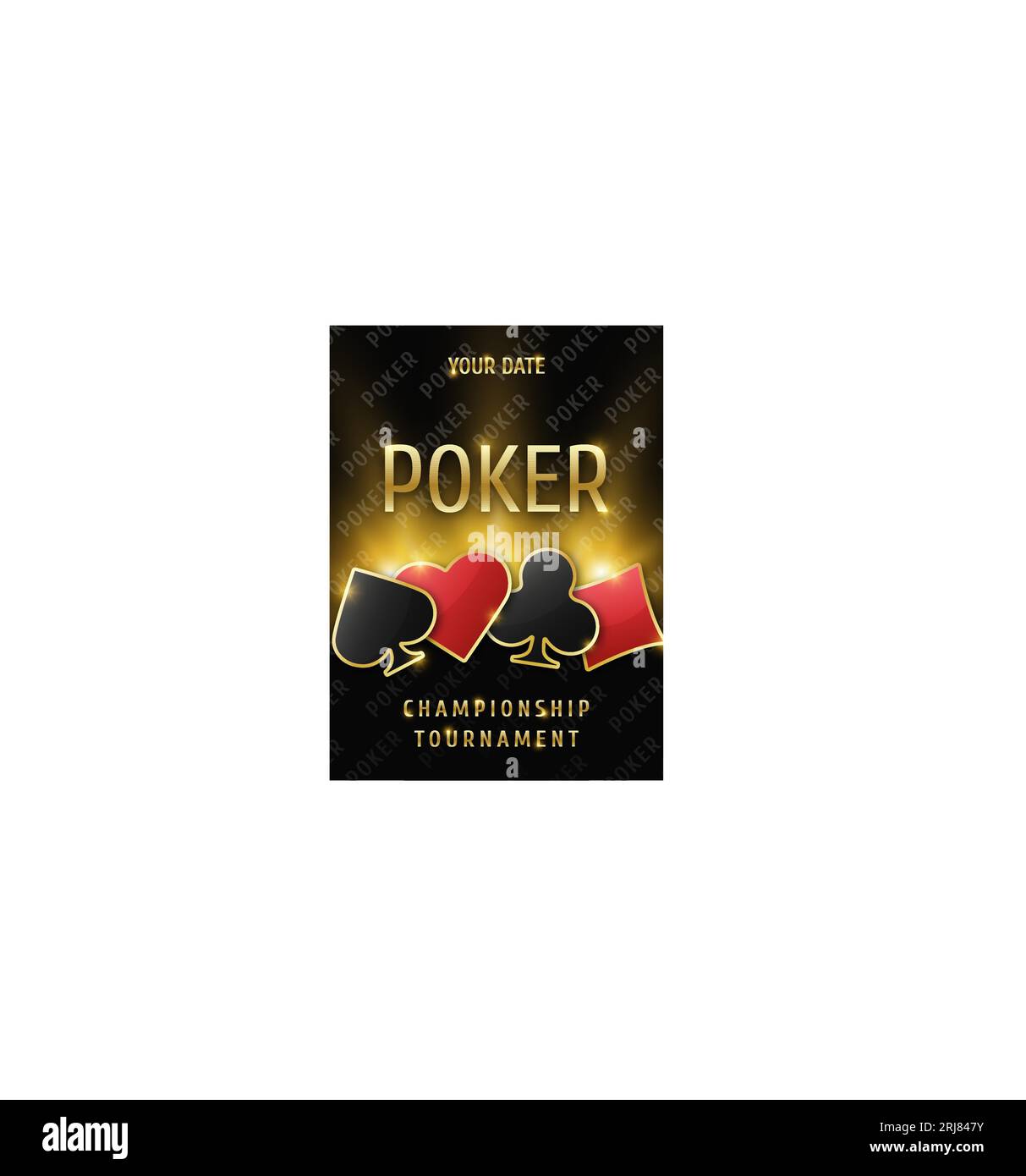 Poker championship tournament banner. Poker logo with suit chips. Clubs ...