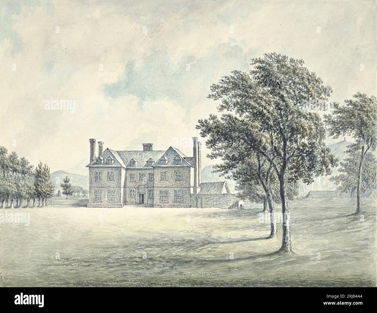 Llandreinio Hall 1794 by John Ingleby Stock Photo - Alamy