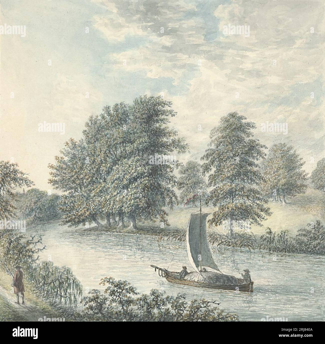 View in the footway between Eaton and Eccleston from the banks of the ...