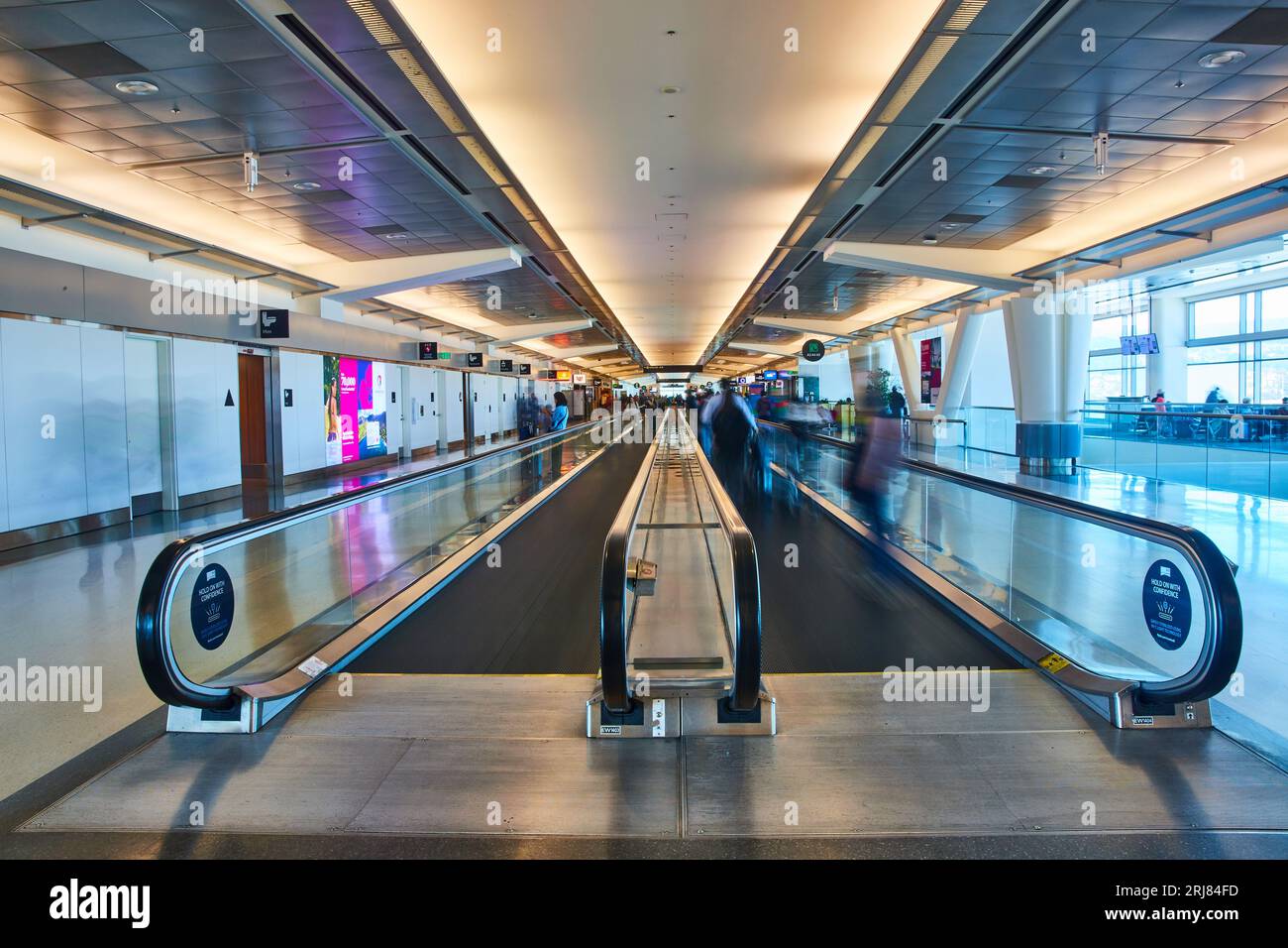 Two moving walkways hi-res stock photography and images - Alamy