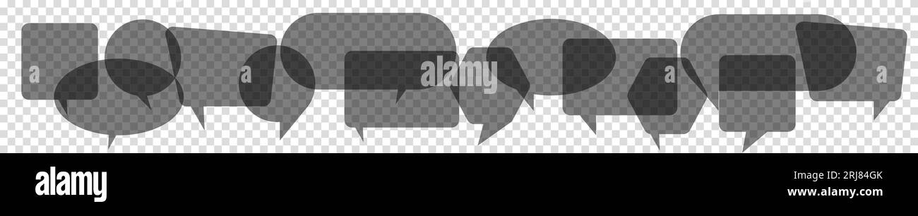 Gray dialog speech bubbles. People with idea in business network. Flat ...