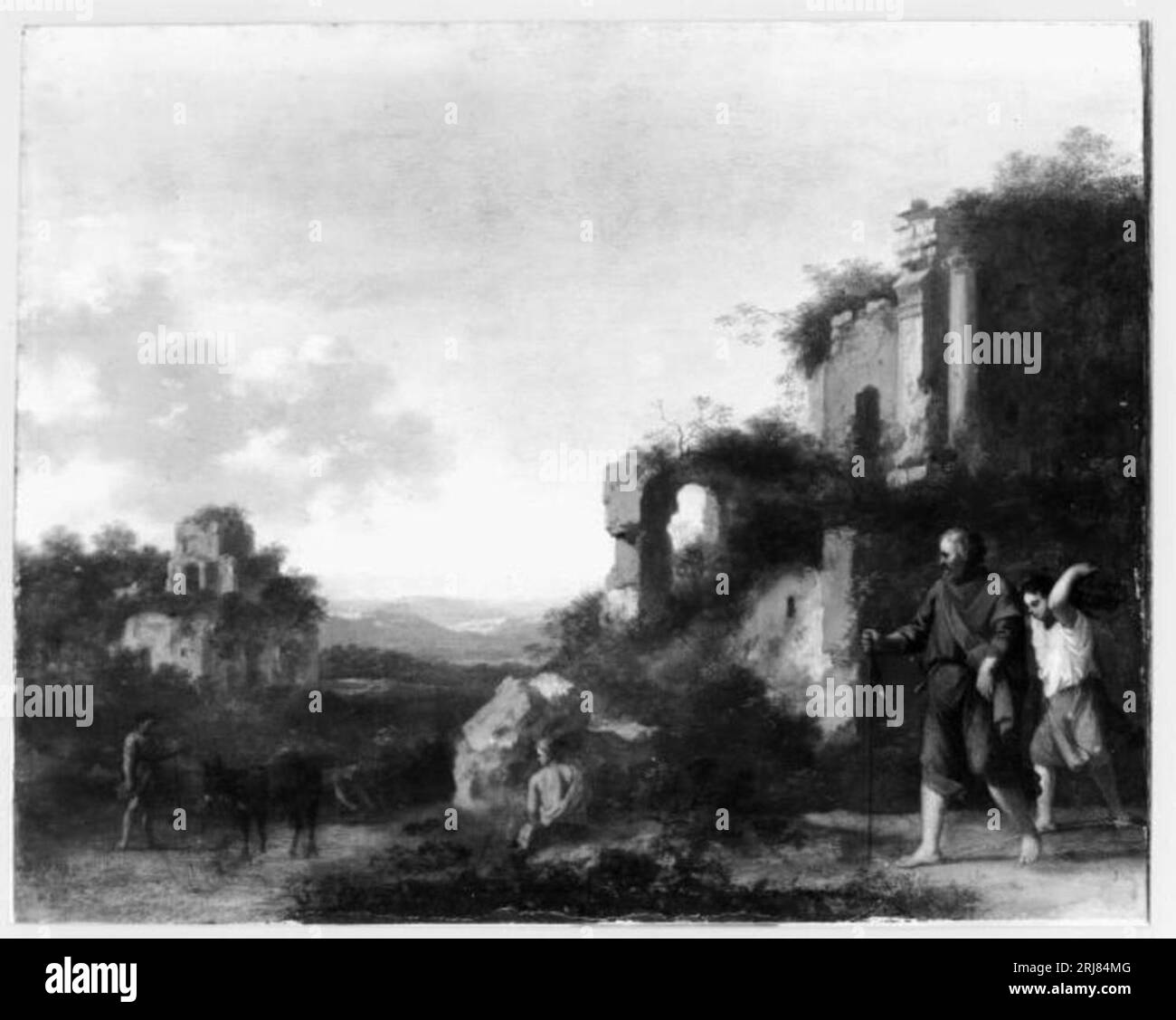 Landscape, with Abraham and Isaac between 1625 and 1667 by Cornelius ...