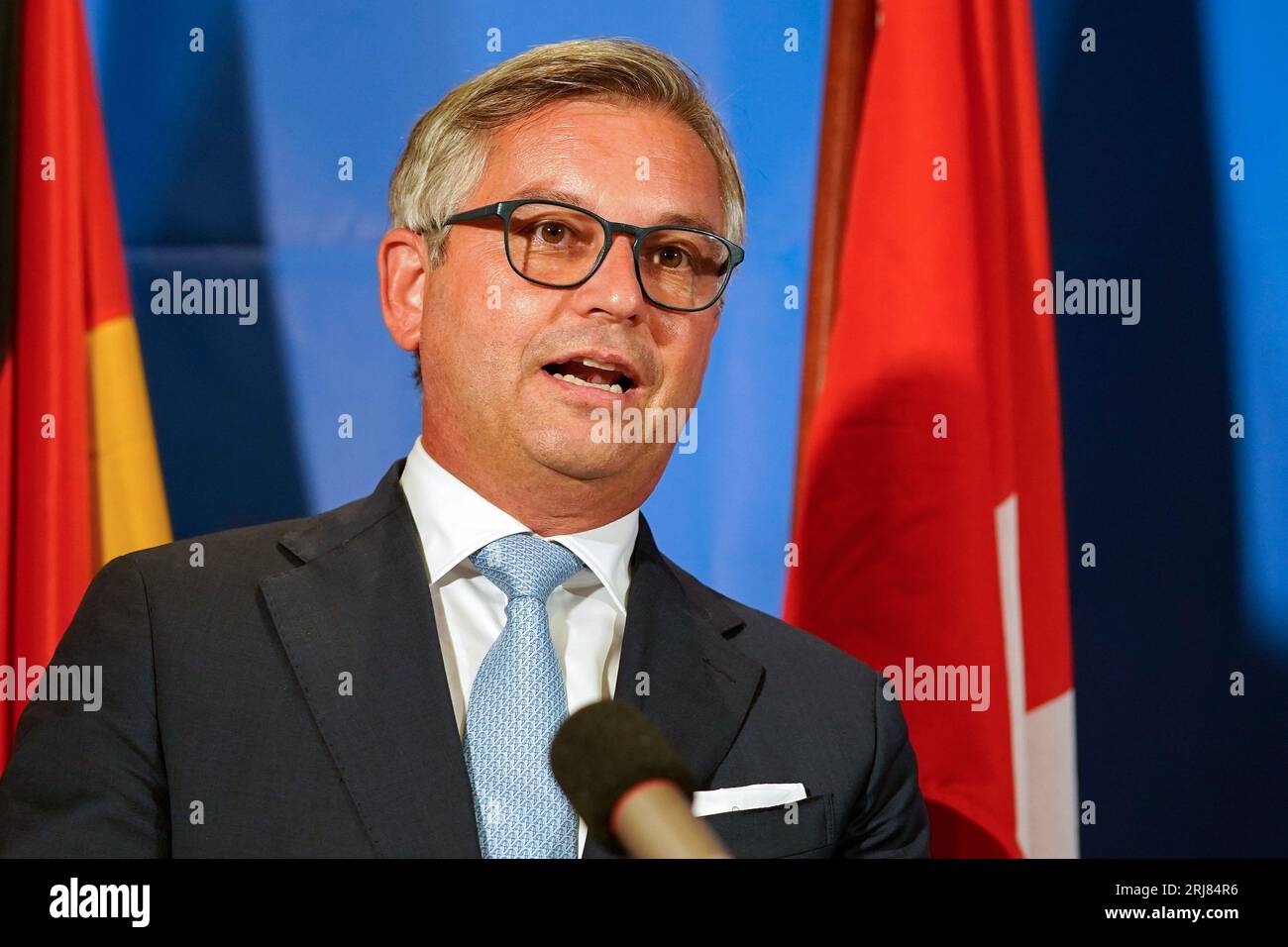 Aschau Im Chiemgau, Germany. 21st Aug, 2023. Finance Minister Magnus ...
