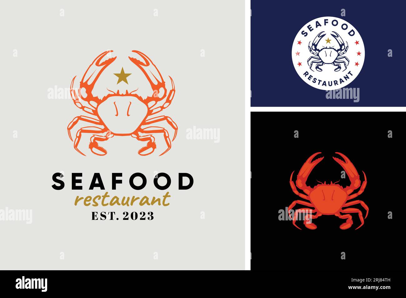 Crab Seafood. Logo. Isolated crab Vector Design Stock Vector Image ...