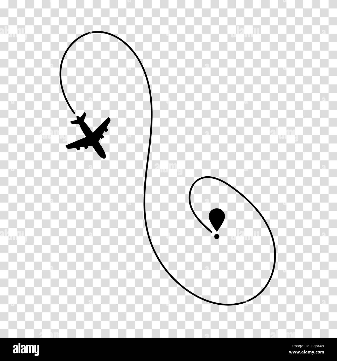 Airplane route plane path. Travel concept. Aircraft tracking. Vector ...